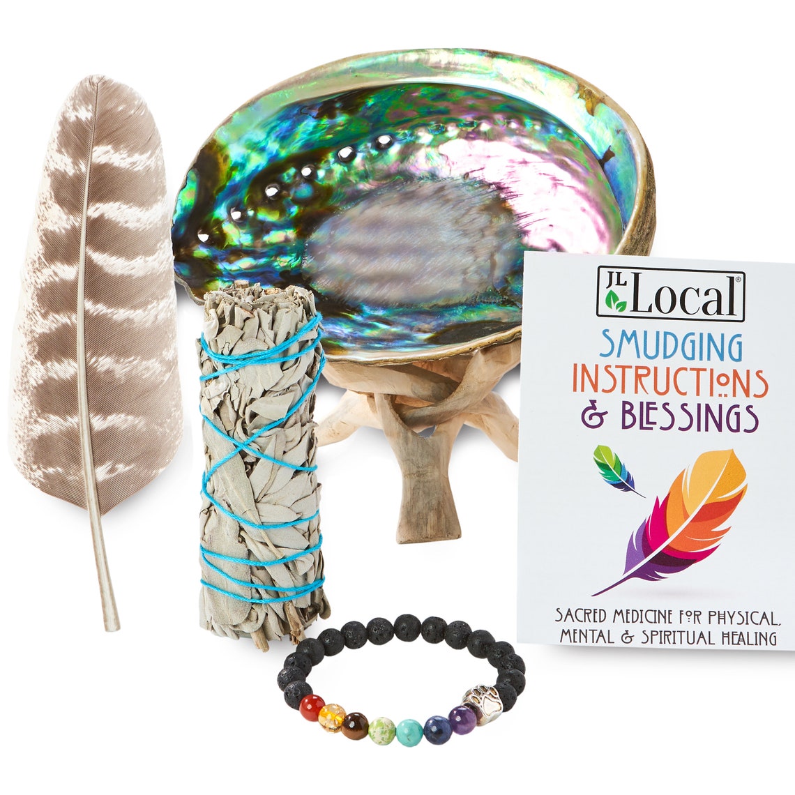 Sage Smudge Kit With Feather White Sage Bundle Abalone Shell - Etsy