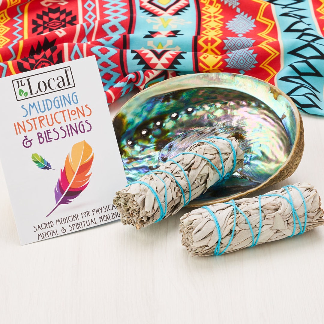 Sage Smudge Kit With 2 White Sage Bundles 4" Inch, Abalone Shell 5-6 ...