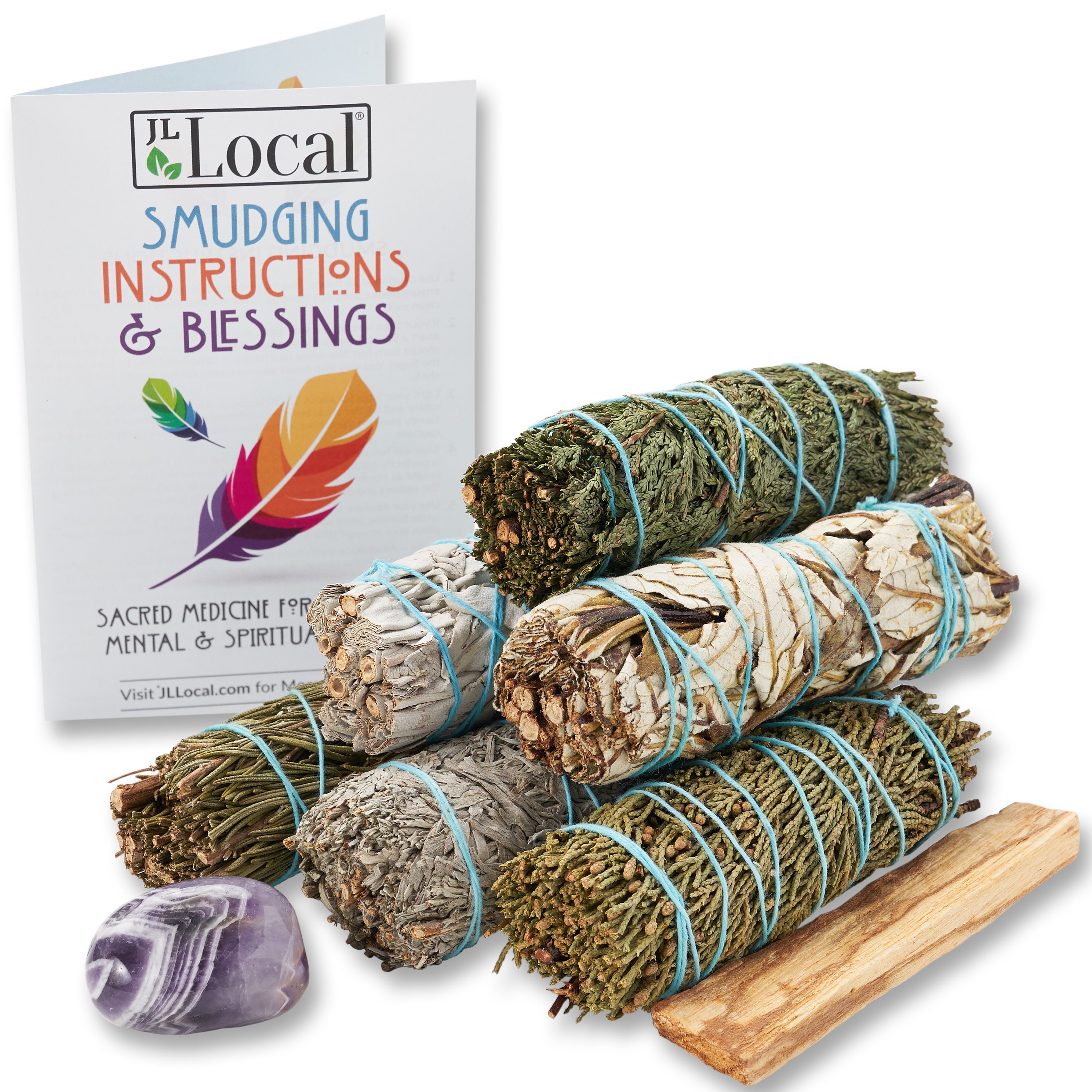 Sage Smudge Kit With White Sage Bundle Blue Sage Cedar - Etsy