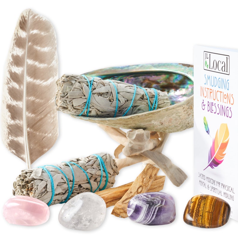 White Sage Smudge Kit Feather 2 Sage Bundles 2 Palo Santo - Etsy
