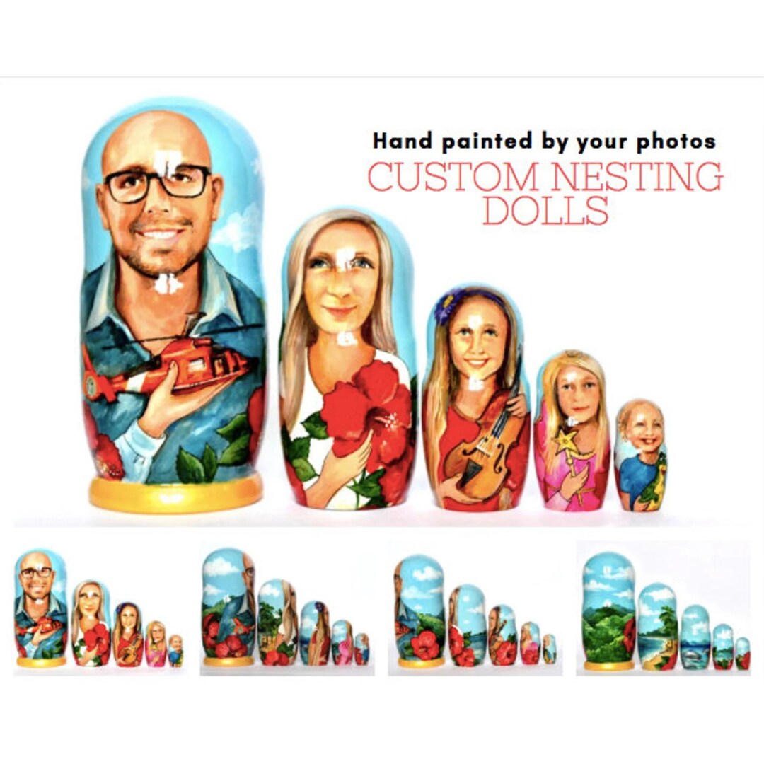 Custom Nesting Dolls Painted Portrait Russian Nesting Dolls With ...
