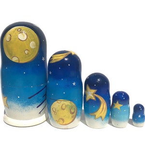 Space Team Nesting Dolls for Kids, Wooden Toy for Toddlers, Waldorf Toy ...