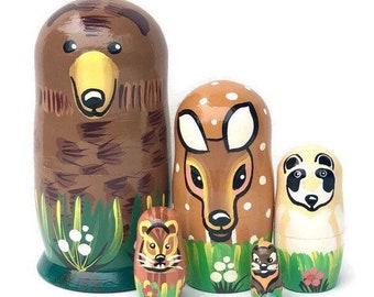 Woodland Animals Nesting Dolls - Etsy