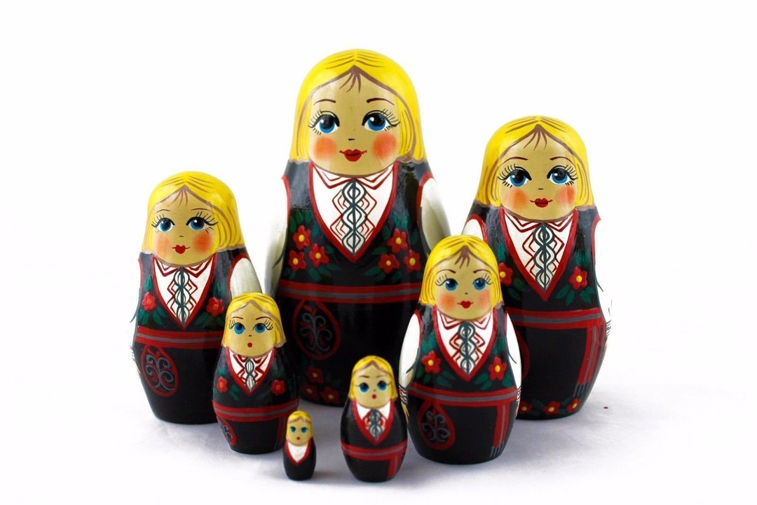 Traditional Nesting Dolls Stacking Wooden Toy Handmade - Etsy