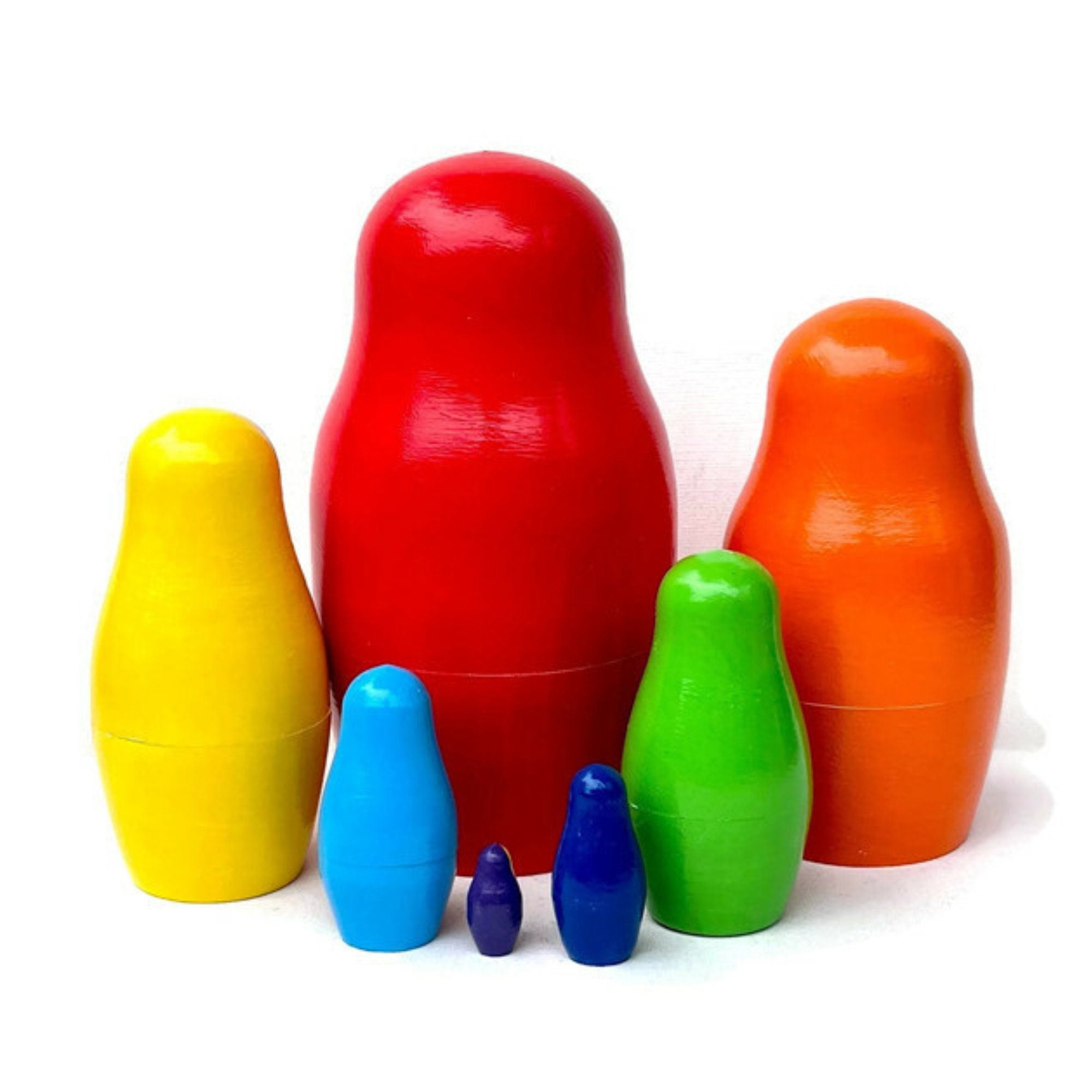 Rainbow Montessori Nesting Dolls - Wooden Stacking Toy, Set of 7 - Etsy