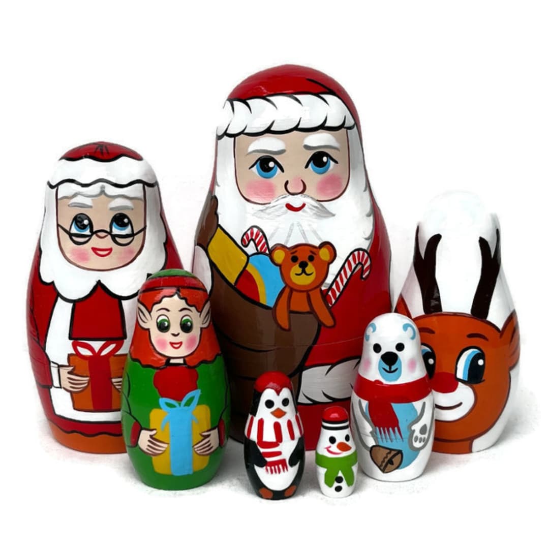 New Santa Nesting Dolls, Stacking Dolls for Kids, Christmas Decor ...