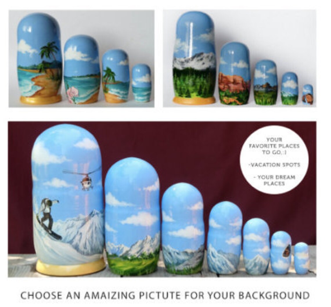 Custom Nesting Dolls Painted Portrait Russian Nesting - Etsy