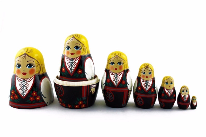 Traditional Nesting Dolls Stacking Wooden Toy Handmade - Etsy