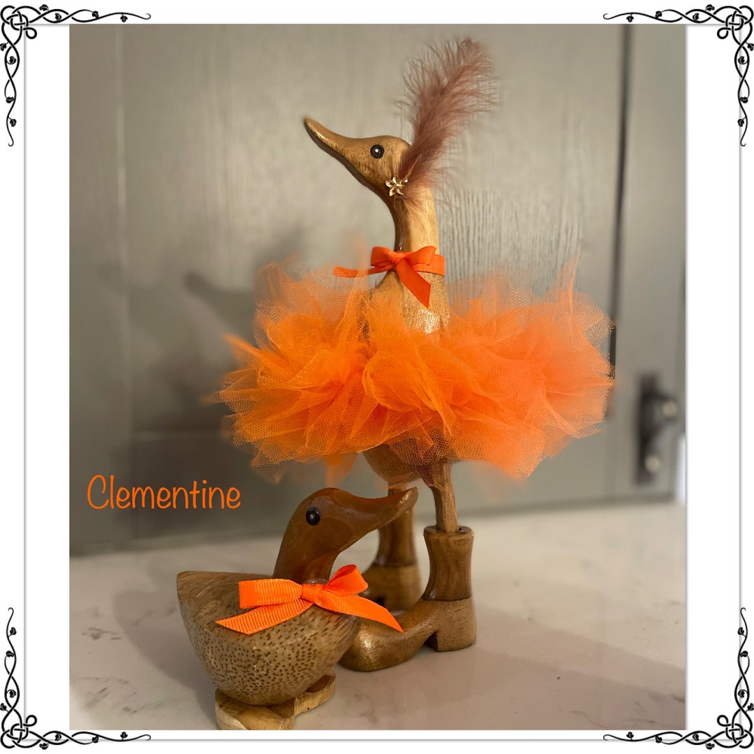Clementine Wooden Tutu Duck, Bamboo Duck, Dressed Duck in Dress ...