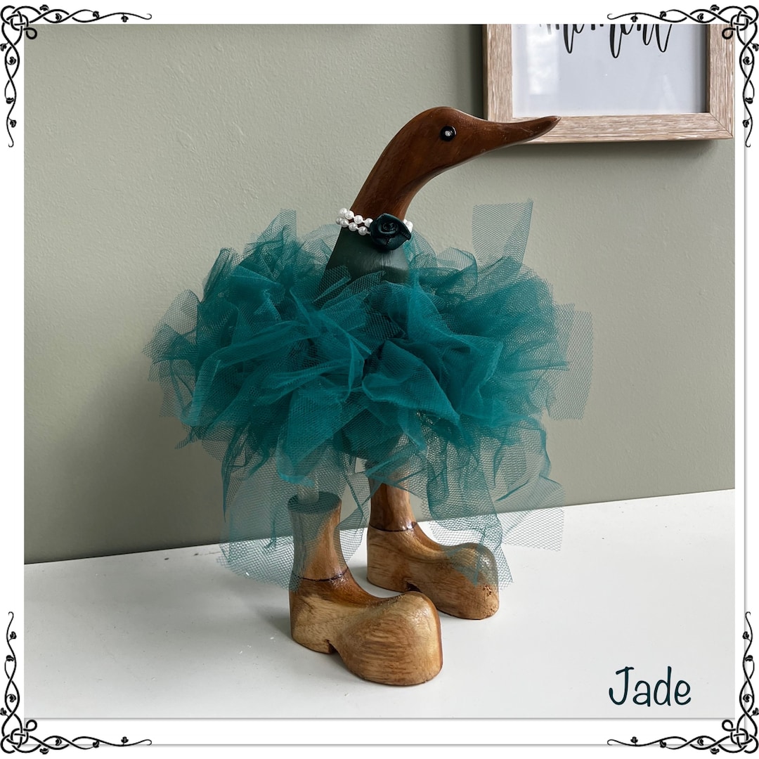 Jade Wooden Tutu Duck, Bamboo Duck, Dressed Duck in Dress, Personalised ...