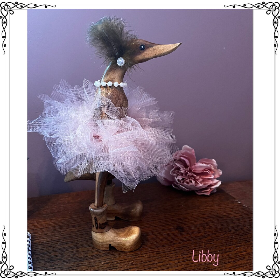 Libby Wooden Tutu Duck, Bamboo Duck, Dressed Duck in Dress ...
