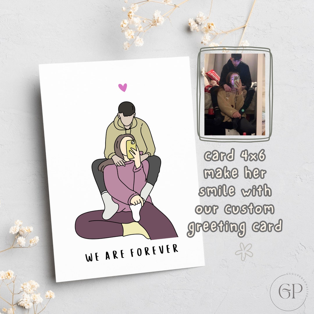 Valentine's Day Card for Her, Custom Faceless Love Card, Personalized ...