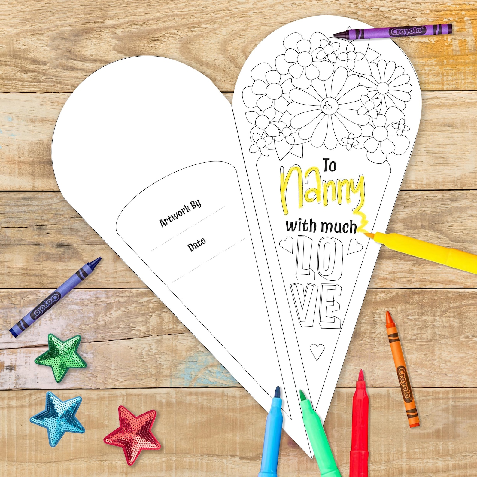 Printable Mother's Day Card: Coloring Page for Mum, Mom, Grandma ...
