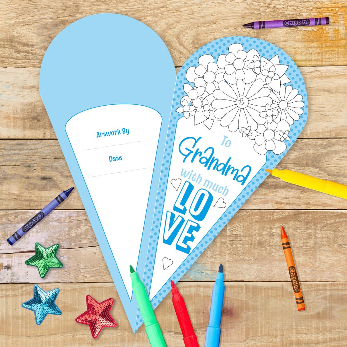 Printable Mother's Day Card: Coloring Page for Mum, Mom, Grandma ...