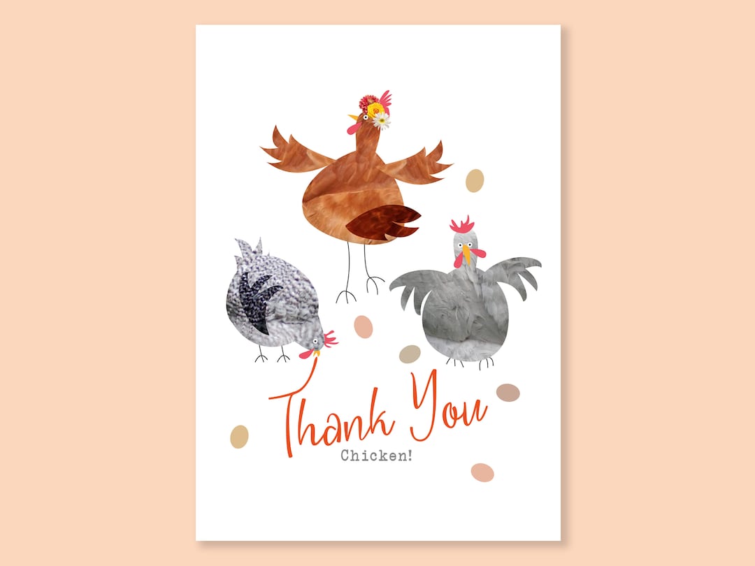 Chicken Thank You Card - Illustrated by Zoe.b - Fun, Unusual Cards ...
