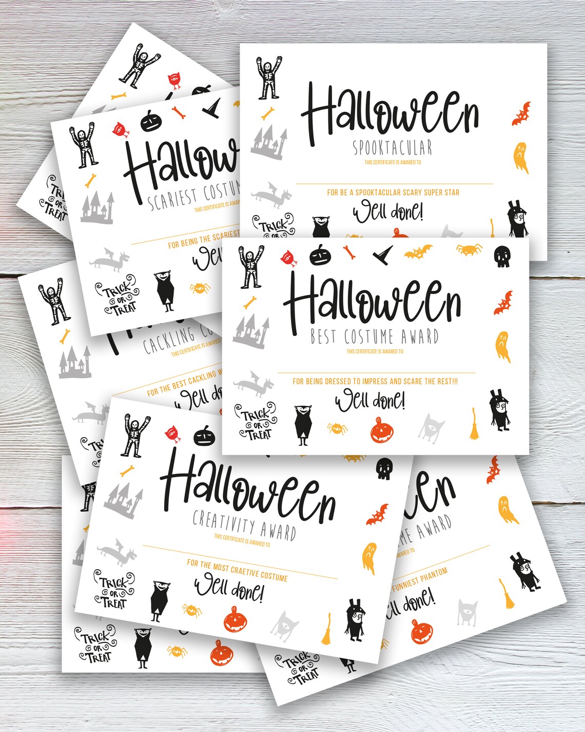 Halloween Costume Award Certificates: Spooky Party Favors - Etsy UK