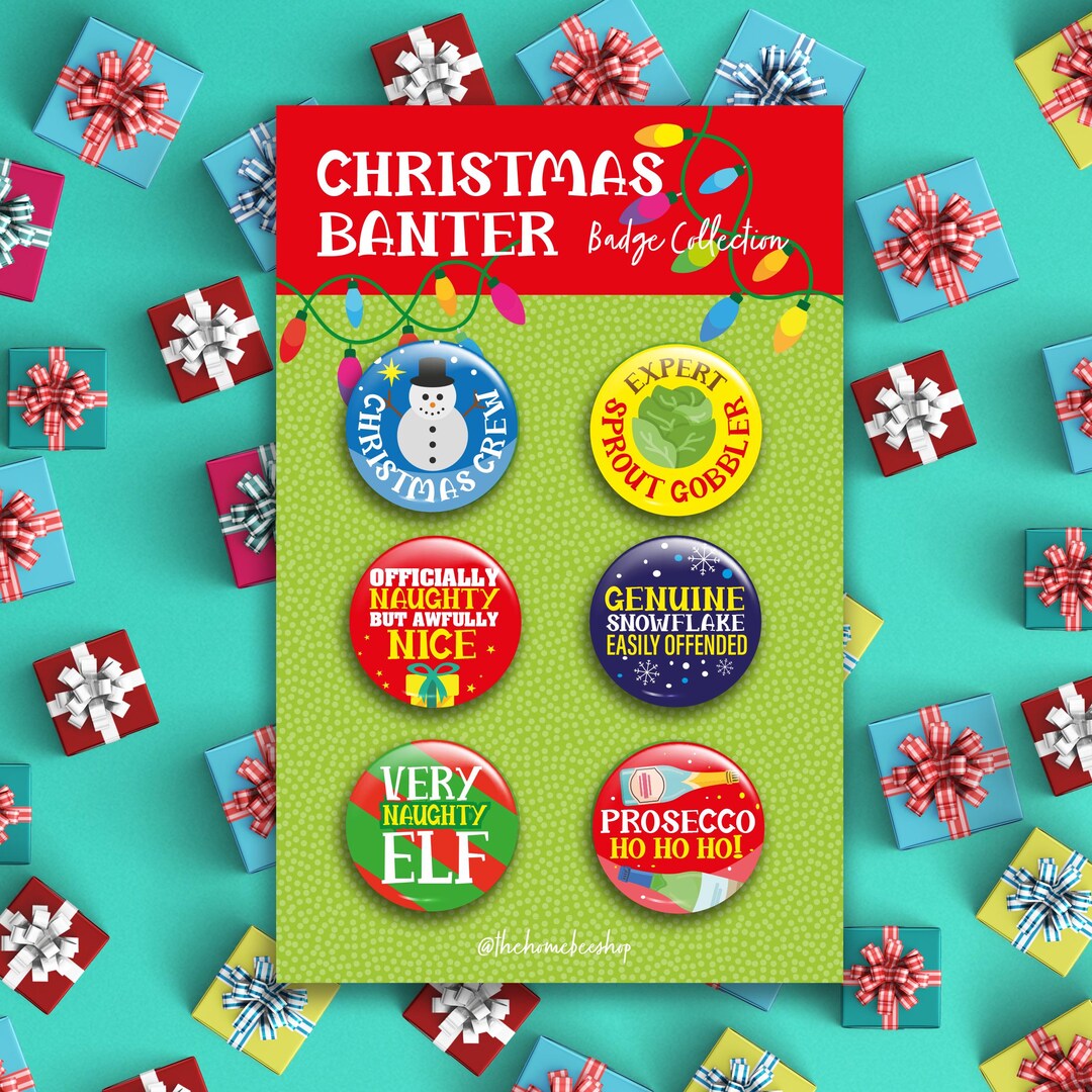 Christmas Banter Badges - Christmas Cracker Gift, Advent Calendars ...