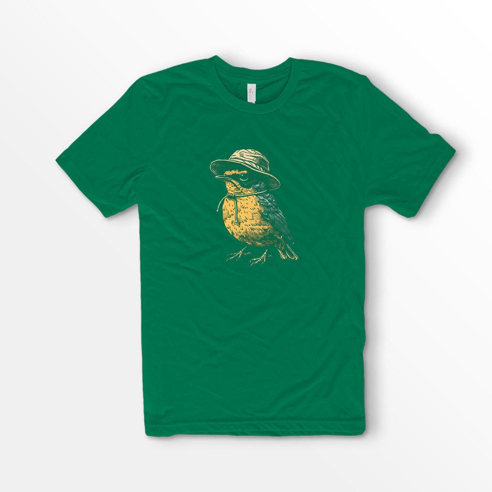 Bird Wearing Hat T-shirt, Birding Shirt, Bird Watching T-shirt, Gift ...