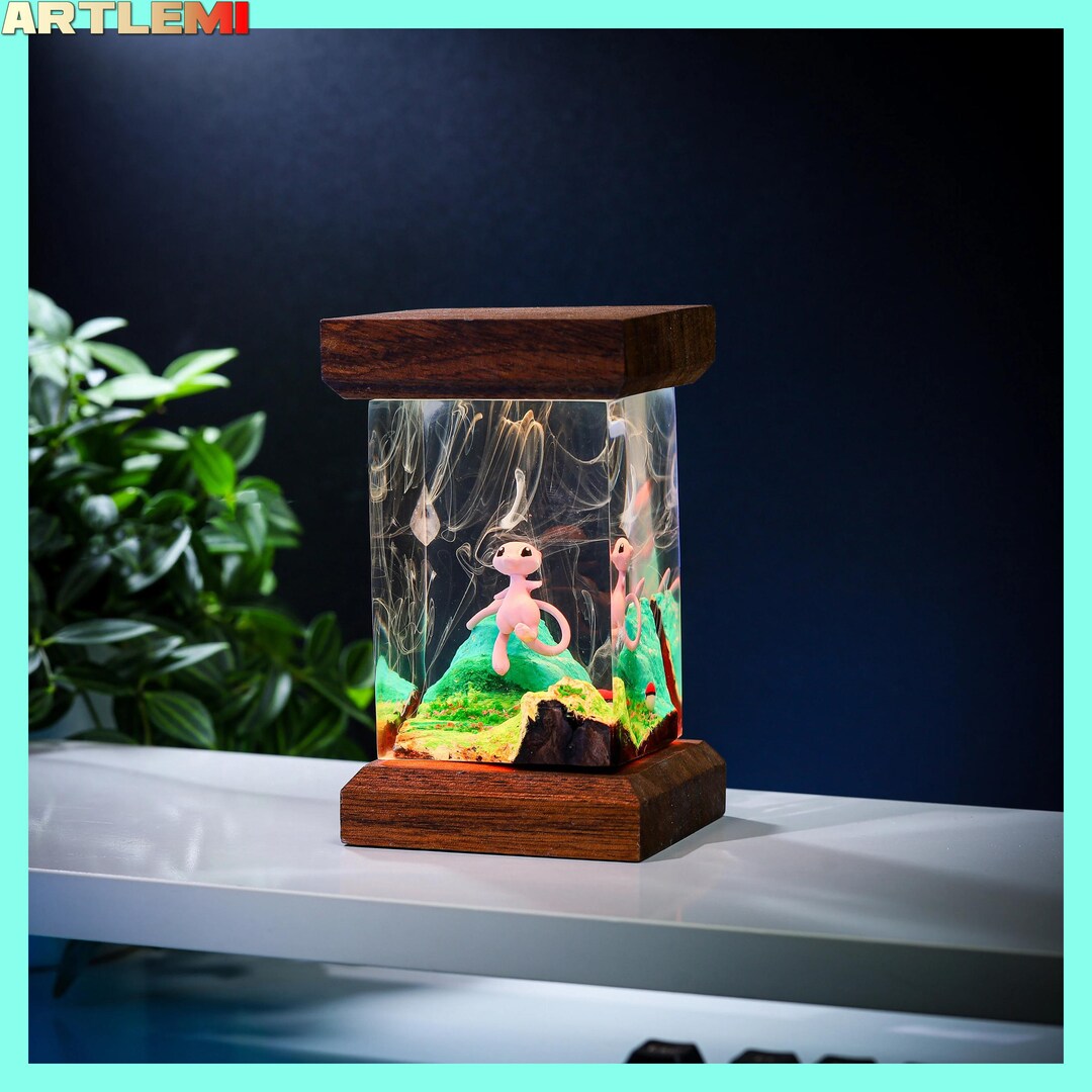 MEW POKE.MON Epoxy Lamp Custom Pok,,emon Resin Lamp Pok.emon Terrarium ...