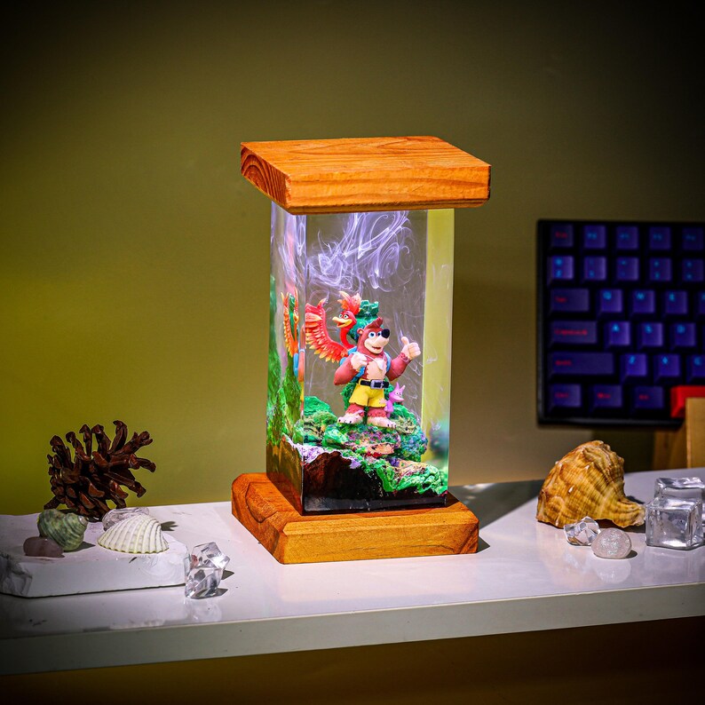 Ban.jo-kaz.ooie Epoxy Lamp, Video Game Resin Diorama Lamp, Custom ...