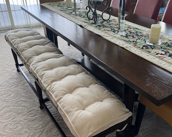 Custom Bench Cushion With Tie Kitchen Chair Pads - Etsy