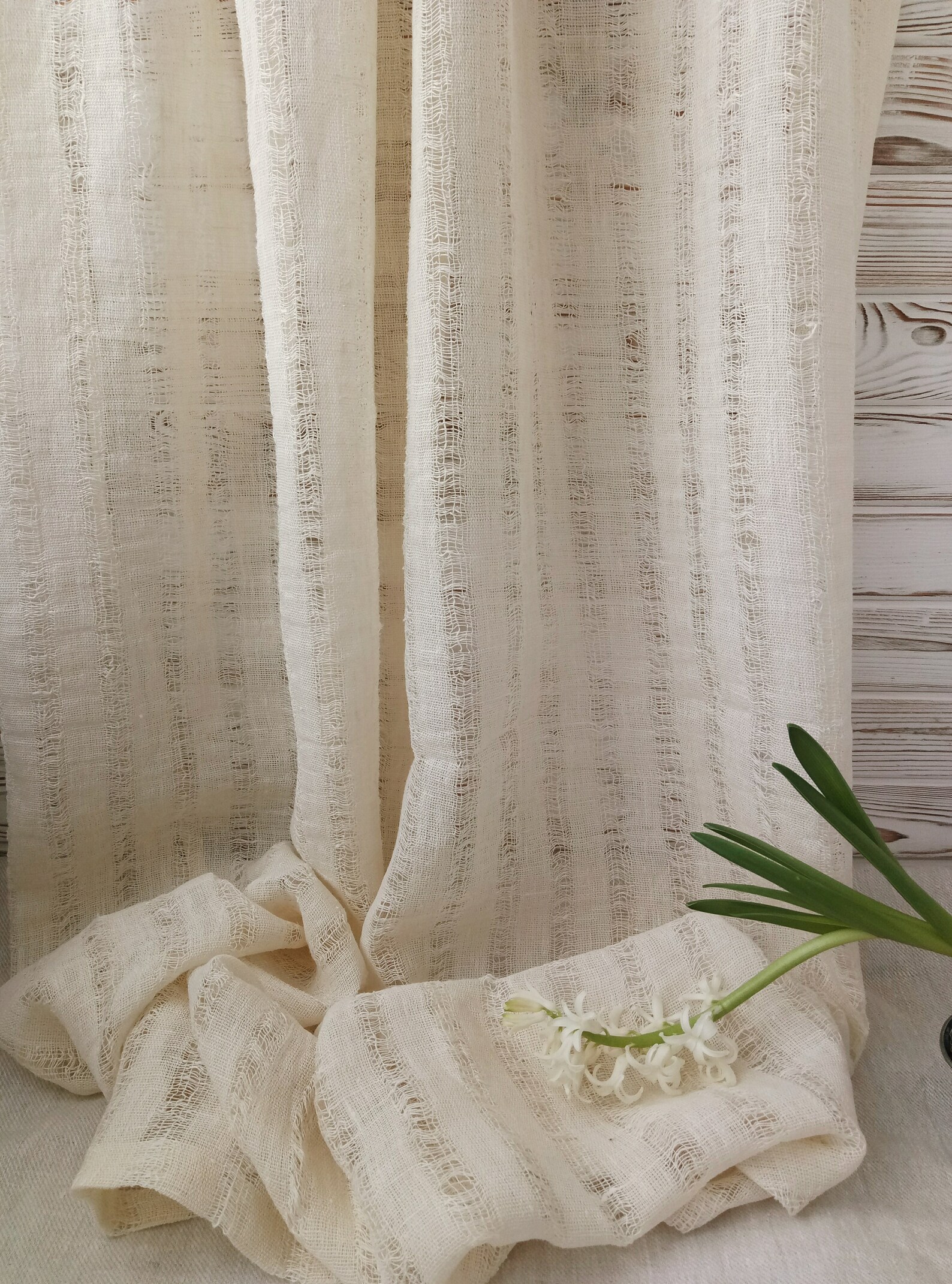 Kitchen curtains linen curtains panel farmhouse curtains | Etsy