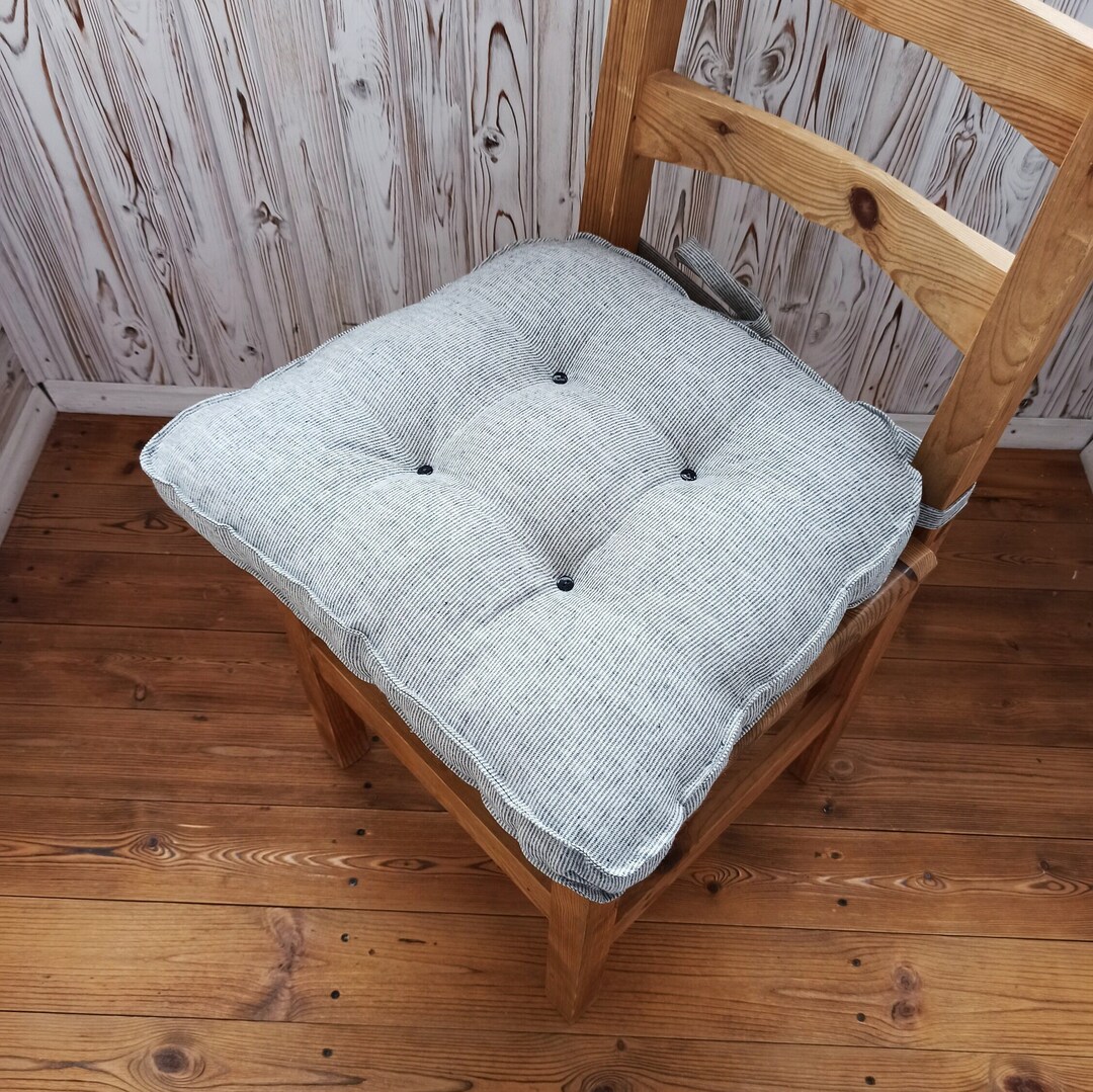 Custom Chair Cushion FREE SHIPPING WORLDWIDE Linen Seat Pad for Bedroom ...
