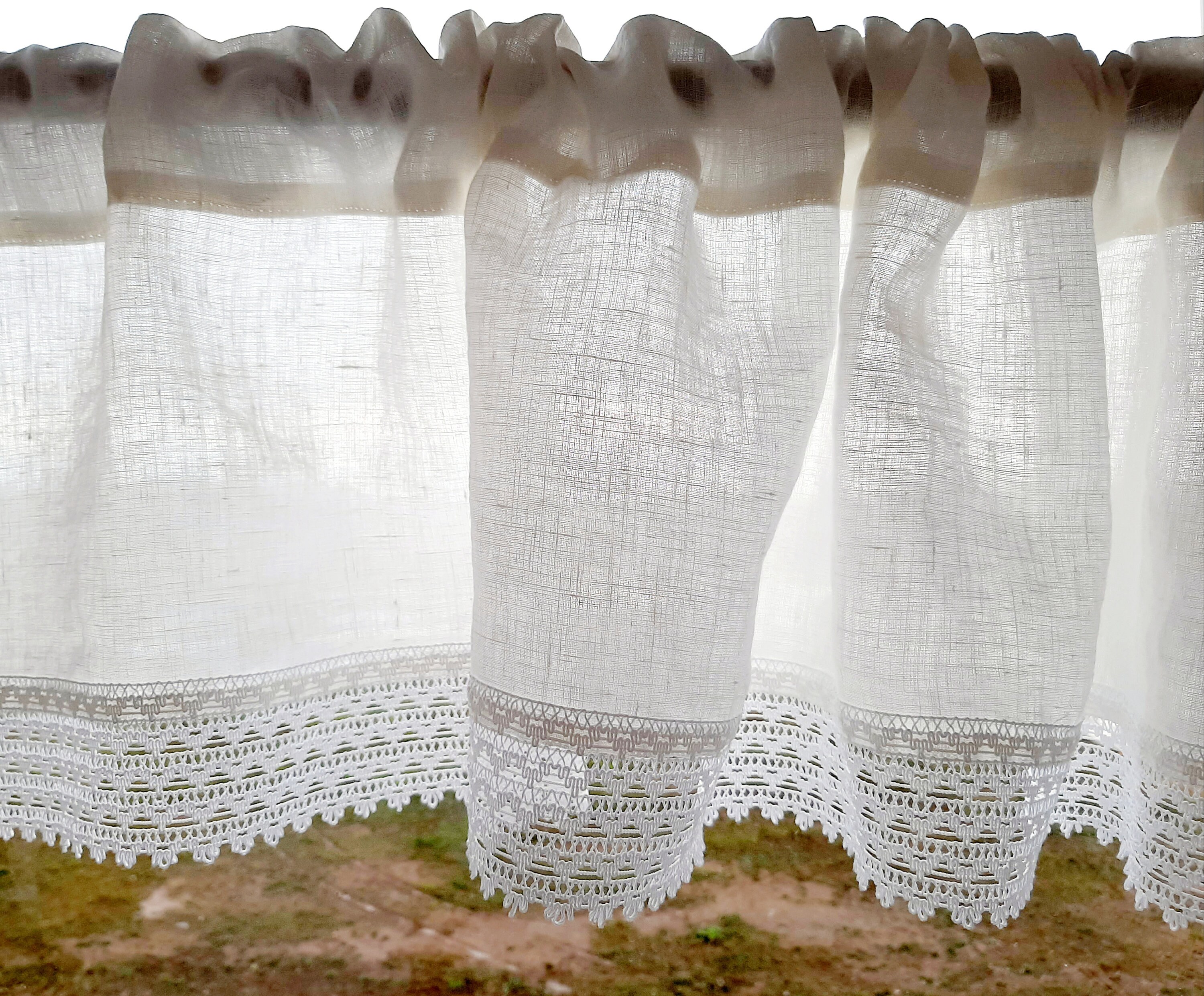 Kitchen Curtains Linen Curtains Panel Farmhouse Curtains | Etsy