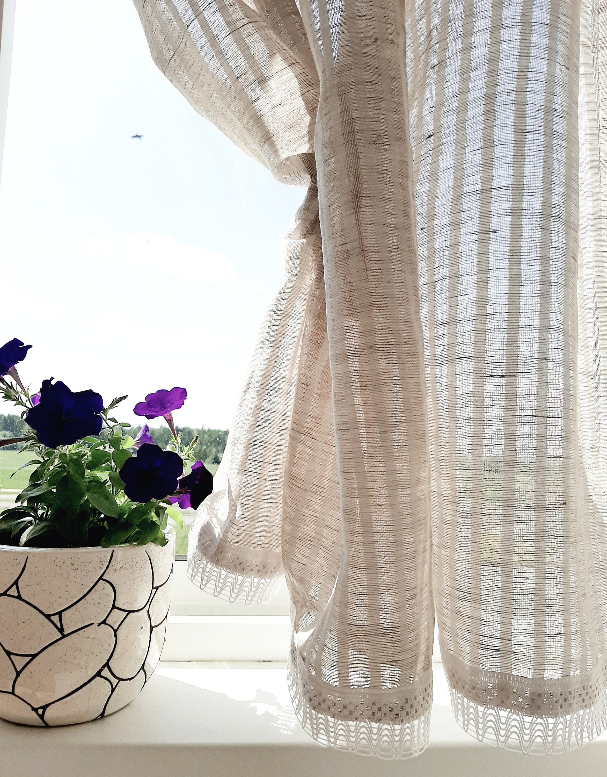 Kitchen Curtains Linen Curtains Panel Farmhouse Curtains - Etsy