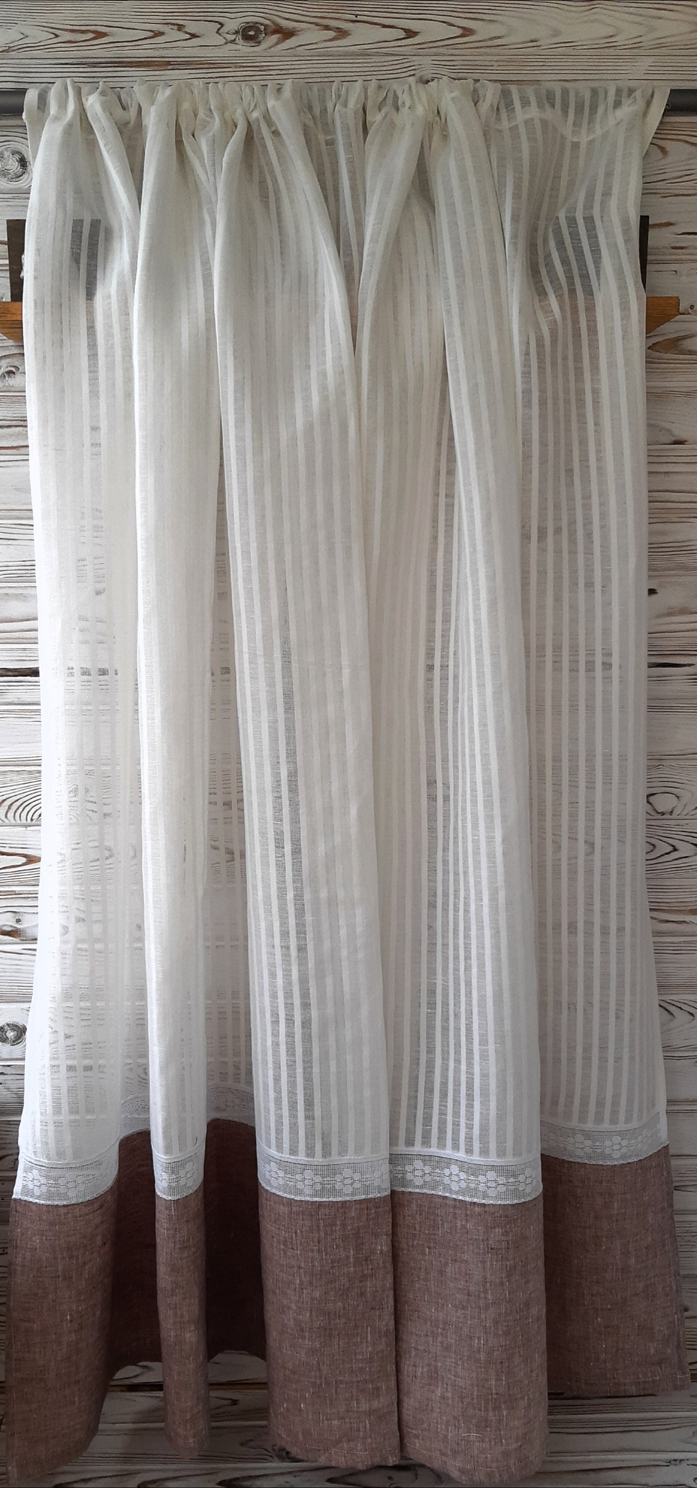 Kitchen Curtains Linen Curtains Panel Farmhouse Curtains | Etsy