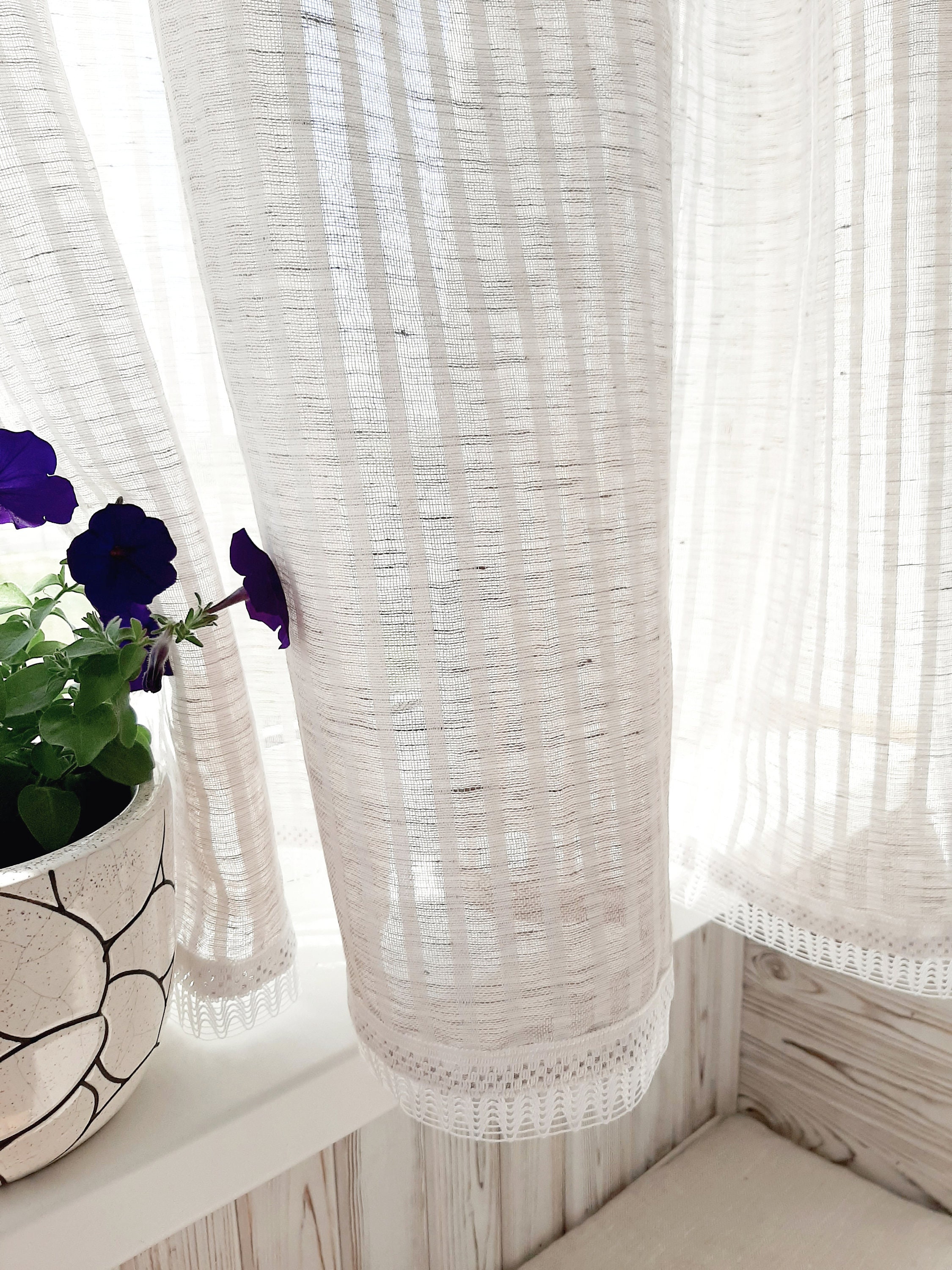 Kitchen Curtains Linen Curtains Panel Farmhouse Curtains - Etsy