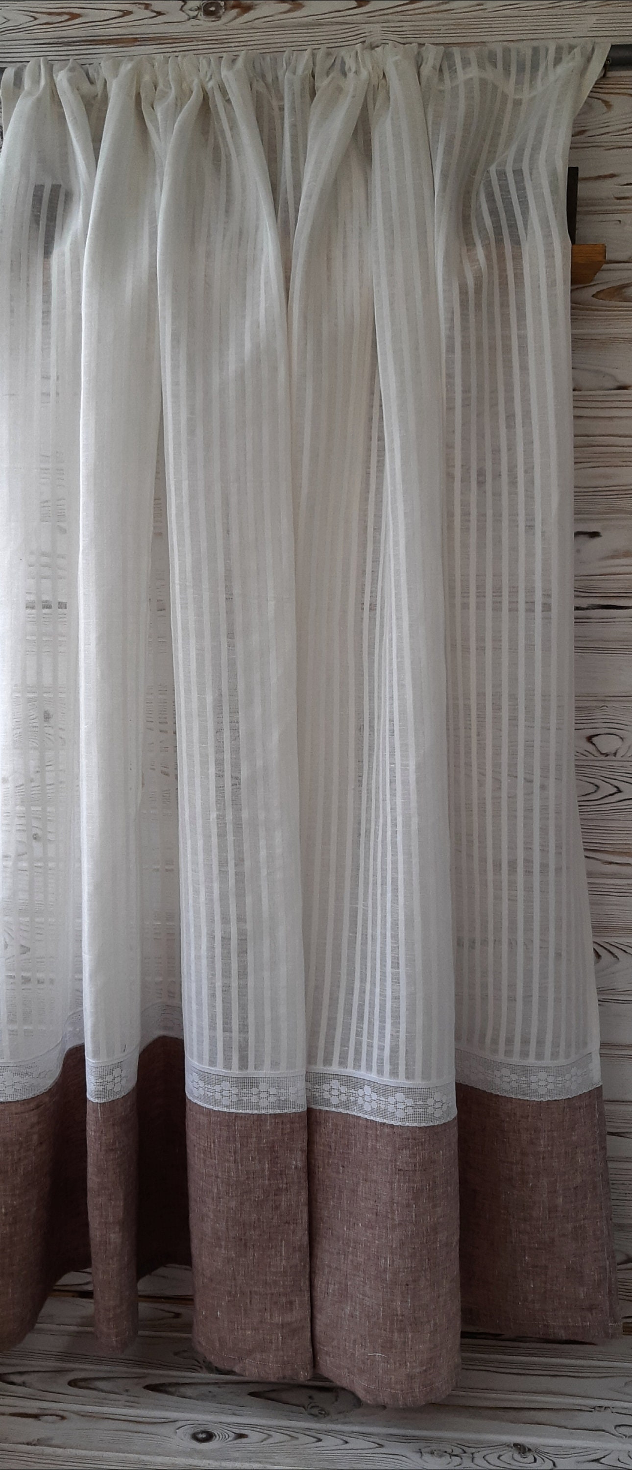 Kitchen Curtains Linen Curtains Panel Farmhouse Curtains | Etsy