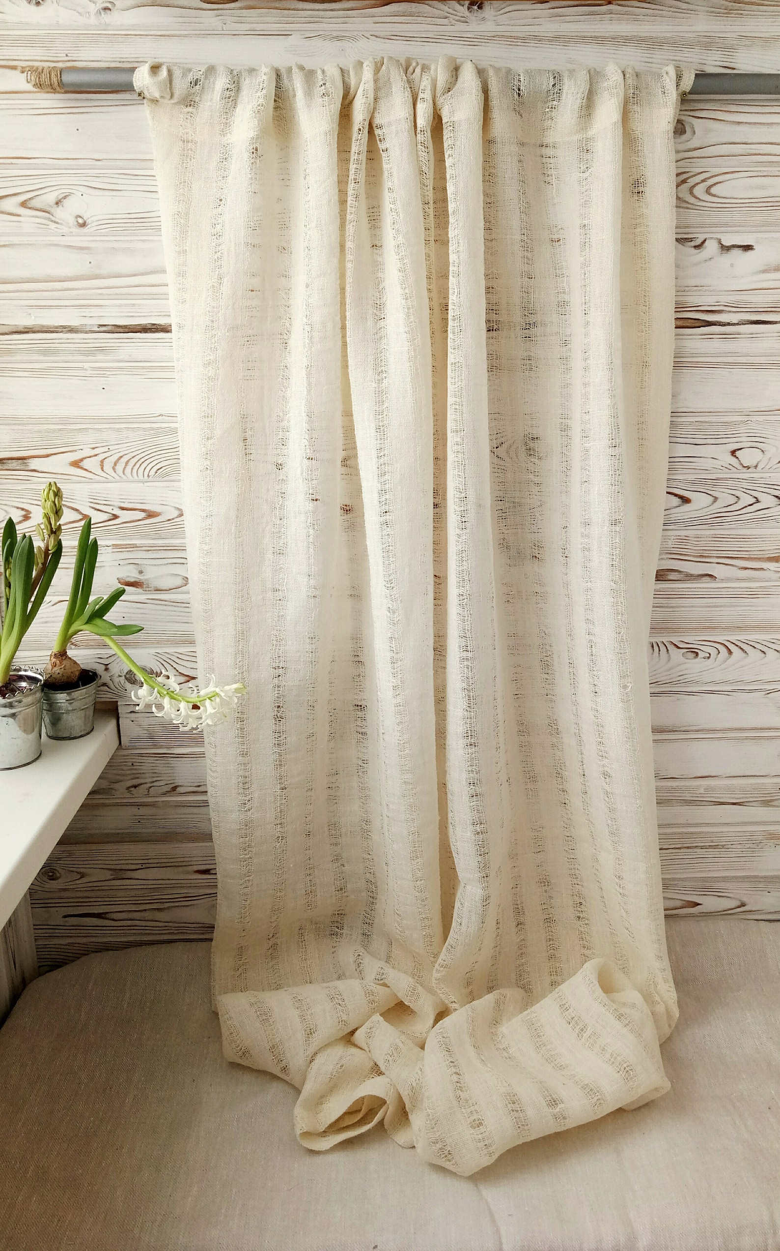 Kitchen Curtains Linen Curtains Panel Farmhouse Curtains - Etsy