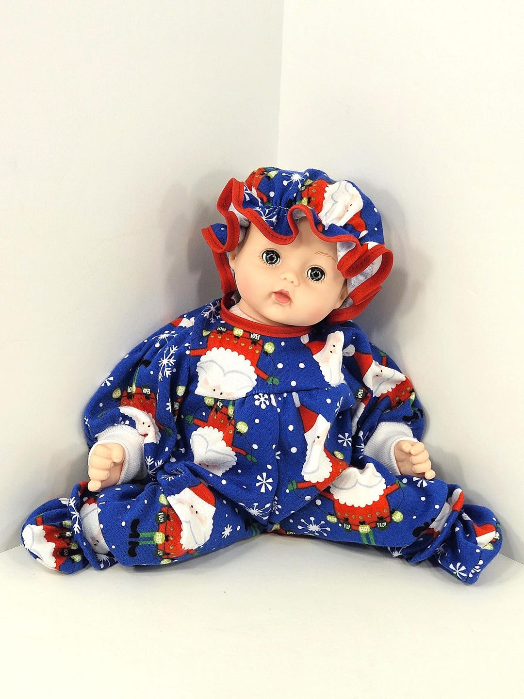 12" - 14" Baby Doll Santa Pajamas, Reborn Holiday Romper, Fit Dolls ...
