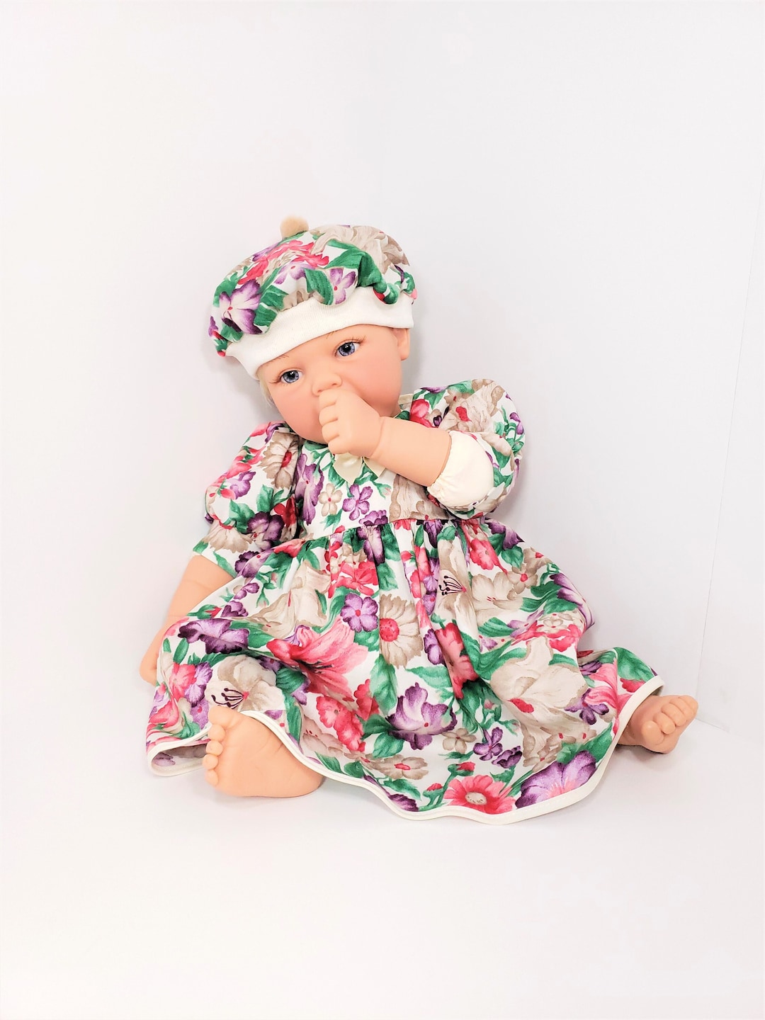 19-20-21-22-23 Inch Baby Doll Dress, Iris Floral Reborn Clothes, Fits ...