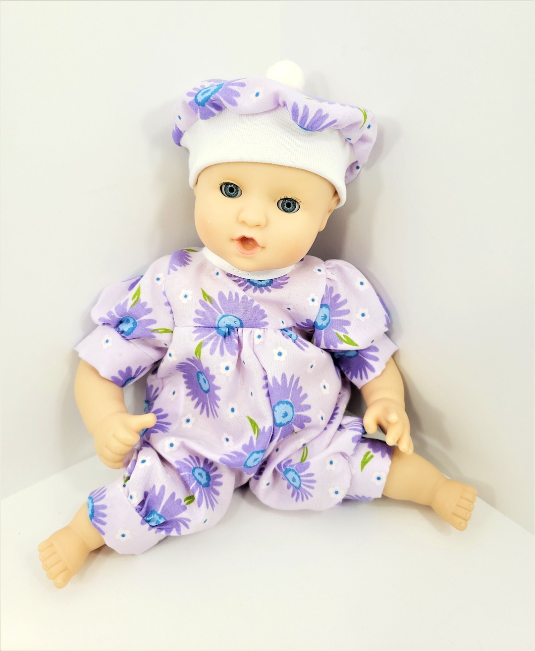 12" - 14" Lavender Flower Baby Doll Romper, Fit Dolls Like Adora ...