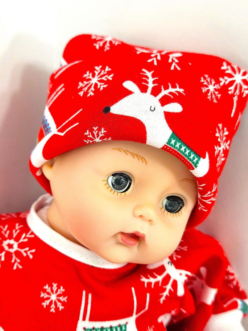 12" - 14" Baby Doll Reindeer Pajamas, Reborn Holiday Romper, Fit Dolls ...