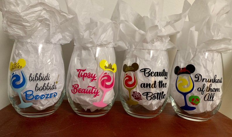 Disney Princess Wine Glasses - Etsy