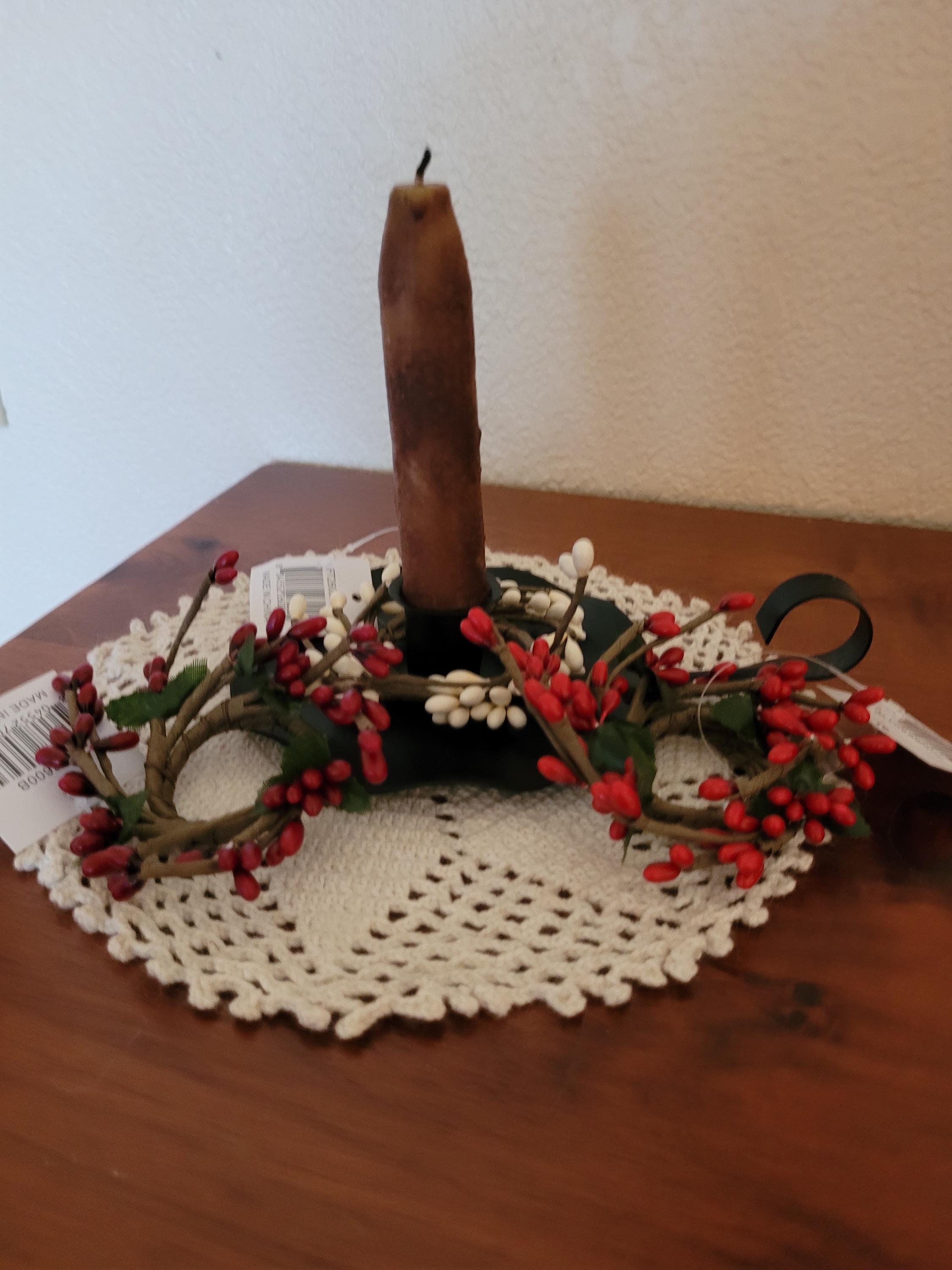 Taper Pip Berry Candle Ring Available in Red, White or Burgundy. Small ...