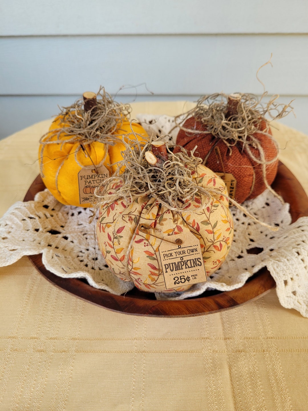 Set of Three Mini Pumpkins for Your Fall Decor. Fall Decor Gift ...