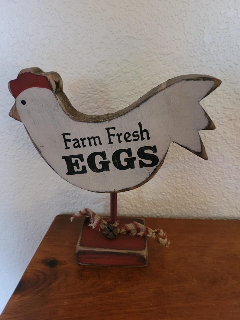 Rooster and Chicken Primitive Wood Shelf Sitters for Your Primitive ...