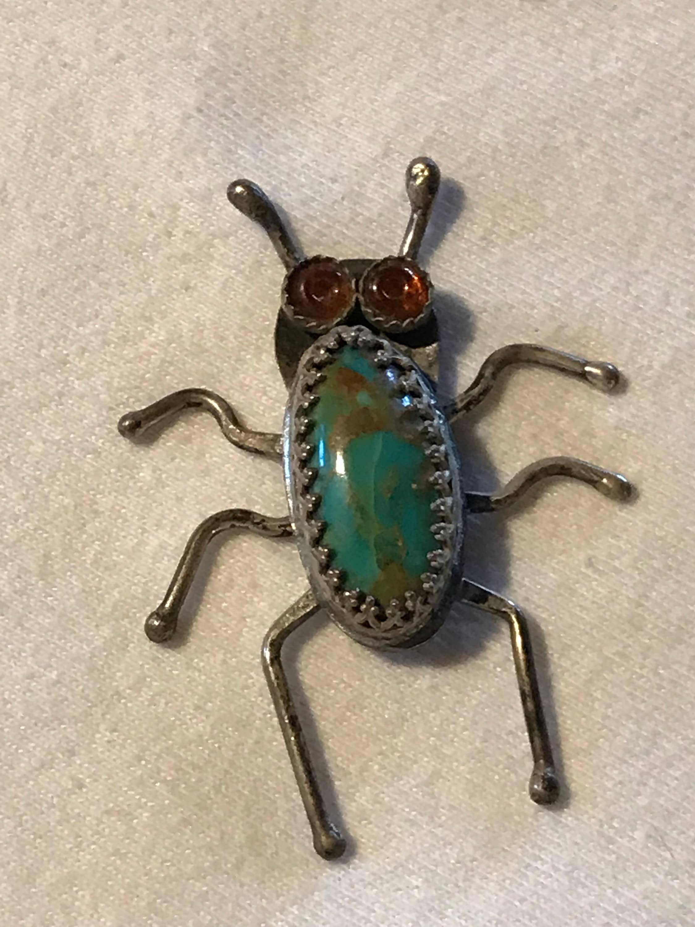 Silver and Turquoise Bug - Etsy