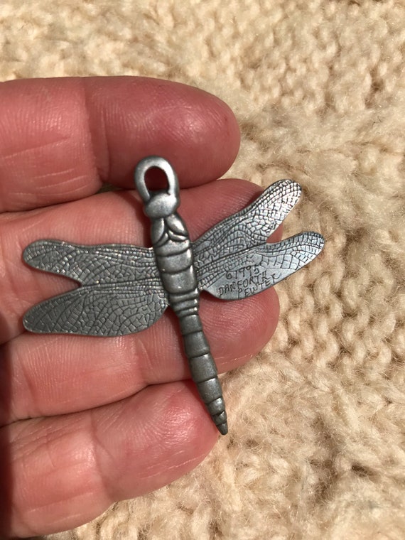 Genuine pewter pendent /etching - Gem