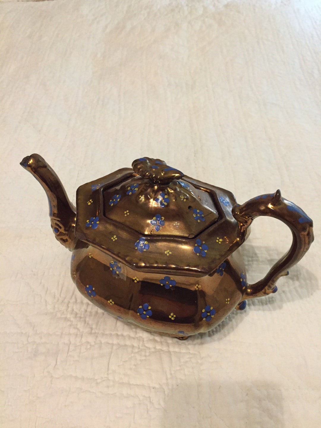 Copper Luster Tea Pot - Etsy