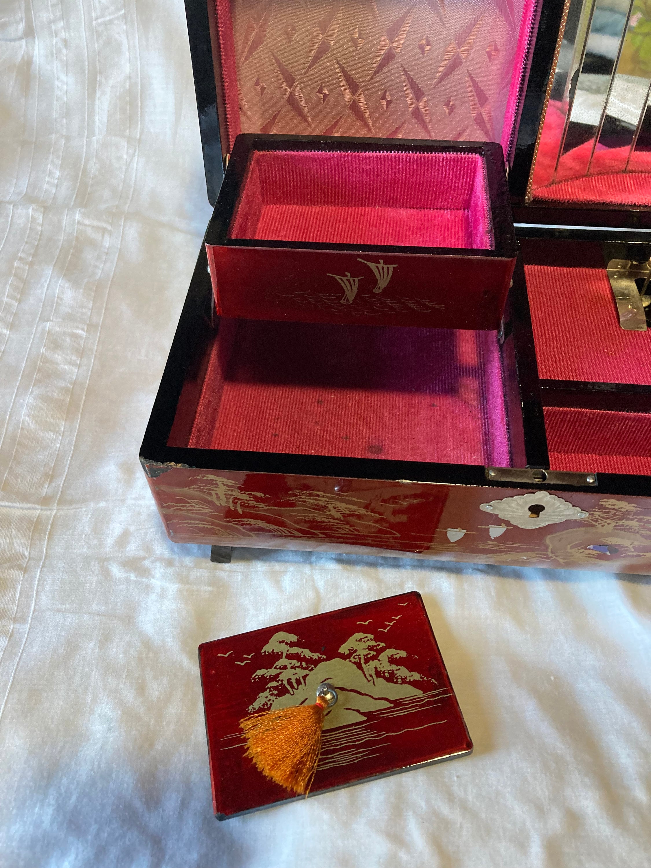 Vintage Lacquer Asian Box - Etsy