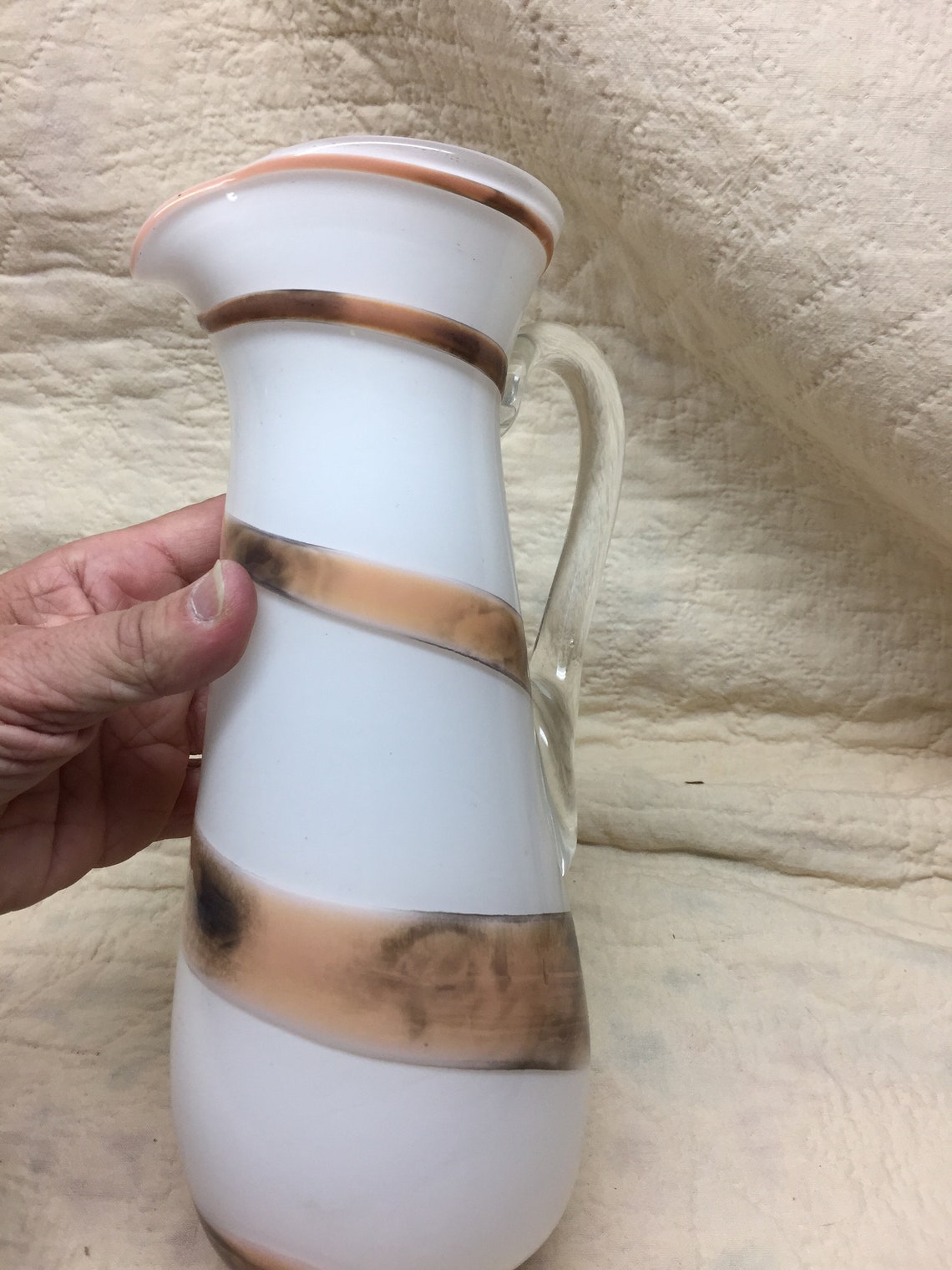 Hand Blown Glass Pitcher - Etsy