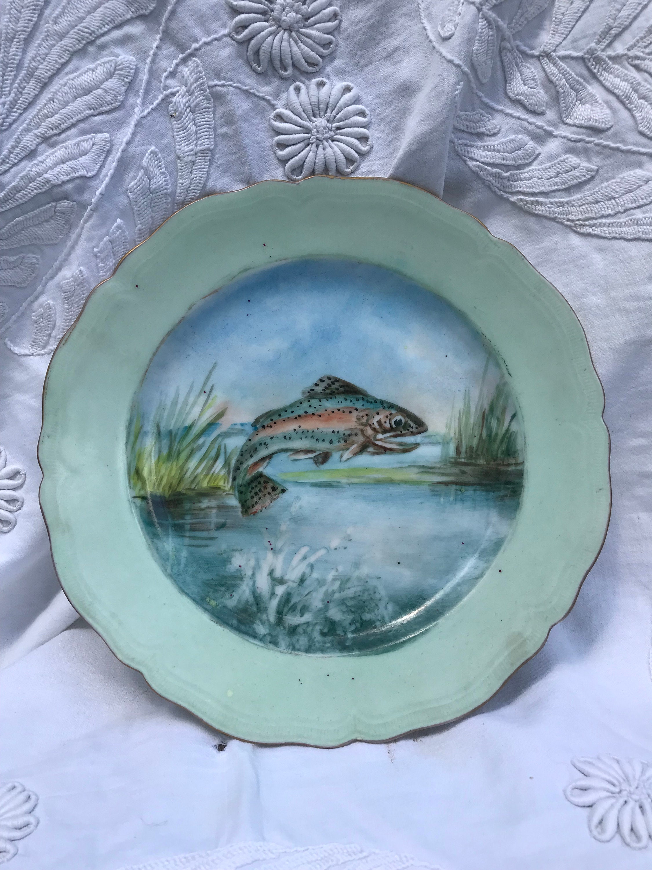 Hand Painted Fish Plates - Etsy
