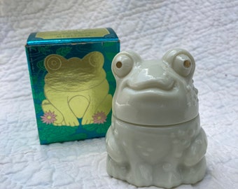 1970s Avon Green Frog Perfume Bottle Figurine Decanter Vintage Emerald ...