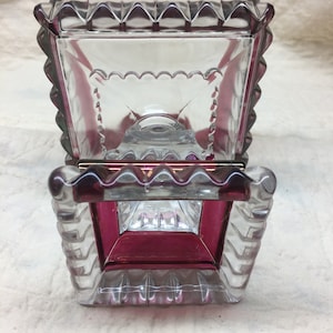 Cranberry and Clear Glass Compote - Etsy