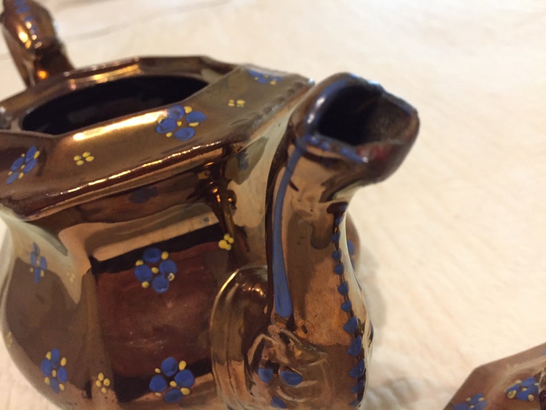 Copper Luster Tea Pot - Etsy